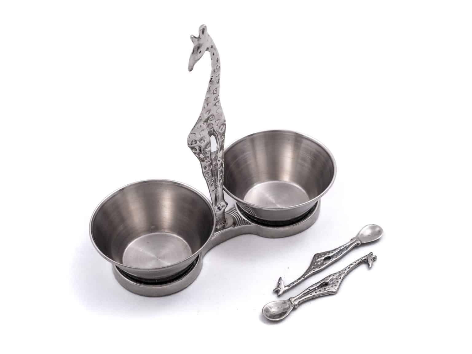 Giraffe Twin Bowl Sets (Stainless Steel Bowls) - Salamander Africa